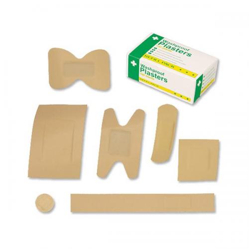 Safety First-Aid Plasters Washproof Assorted Sizes Pink D9010