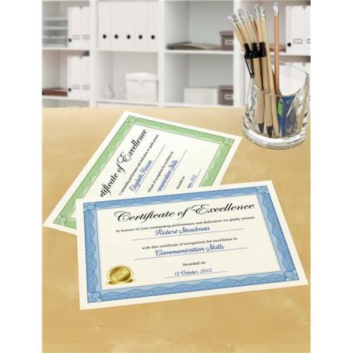 Avery (A4) Certificate Paper with Border (White/Green) - C2426