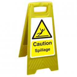 Free Standing Floor Sign 300x600 Poly Caution Spillage FSS006-300X600