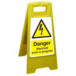 Floor Sign 300x600 Poly Danger Electriical work in FSS012-300X600