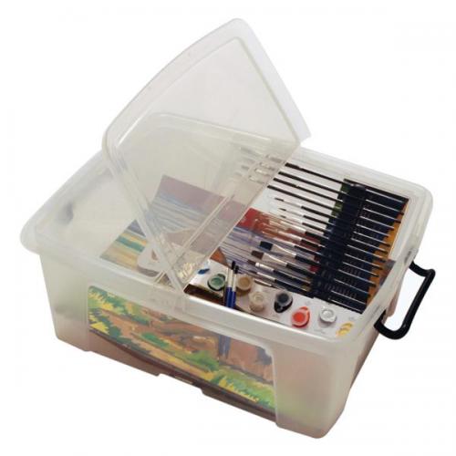 Strata Smart Box Clip-On Folding Lid Carry Handles 24 Litre HW673CLR