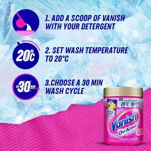 Vanish Oxi-Action Colour Safe Powder 1.5kg Pink 160924