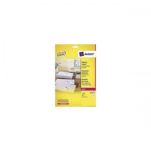 Avery Addressing Labels Laser Jam-free 21 per Sheet 63.5x38 L7160-40