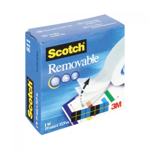 Scotch Removable Magic Tape 811 19mmx33m 8111933 3M66228 3M66228