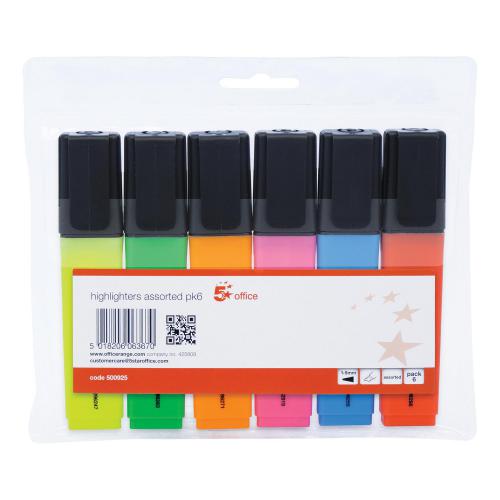 5 Star Office Highlighter Chisel Tip 1-5mm Line Wallet 500925