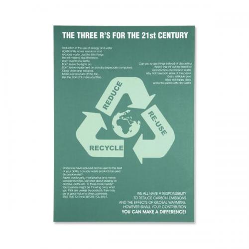 Seco 3Rs Environmental PVC Poster (420mm x 595mm) for Awareness ENV07