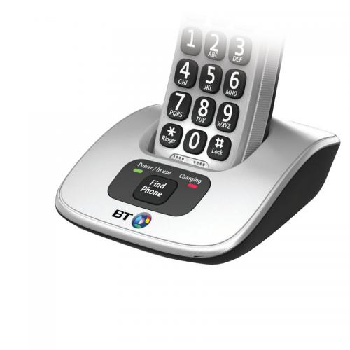 BT Bt4000 Single Big Button DECT Cordless Phone Silver/Black BT61579