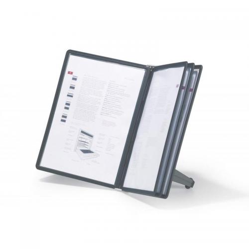 Durable Sherpa Desk Display System with 5 Panels Black 554001 11993DR