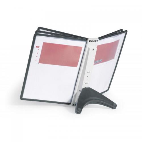 Durable Sherpa Desk Display System with 5 Panels Black 554001 11993DR