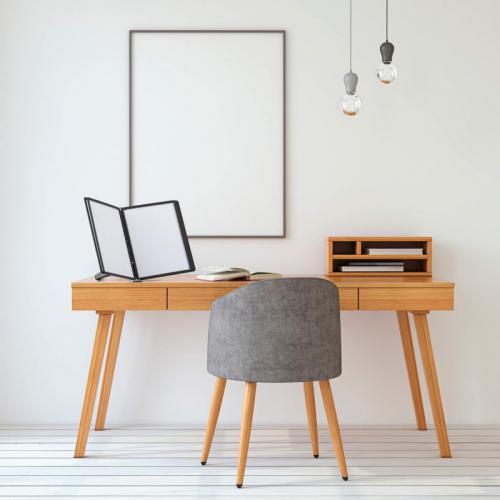 Durable Sherpa Desk Display System with 5 Panels Black 554001 11993DR