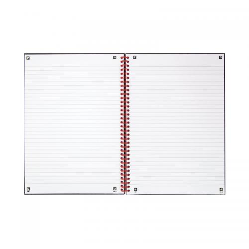 Black n Red Wirebound Ruled Perforated Hardback Notebook JDB79019