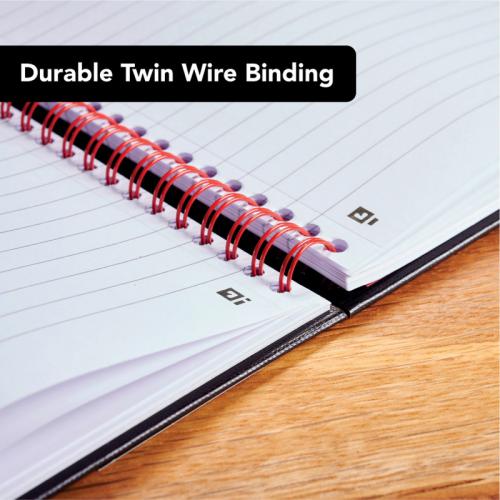 Black n Red Wirebound Ruled Perforated Hardback Notebook JDB79019