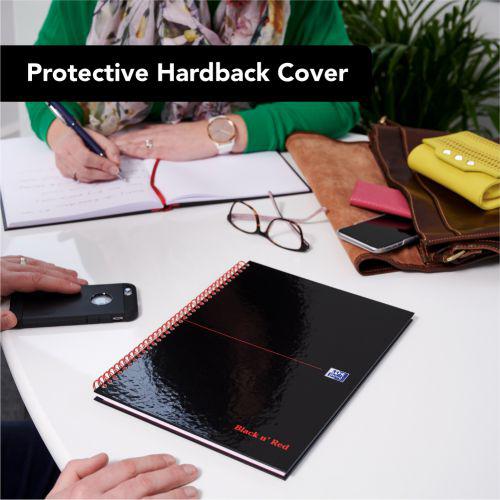 Black n Red Wirebound Ruled Perforated Hardback Notebook JDB79019