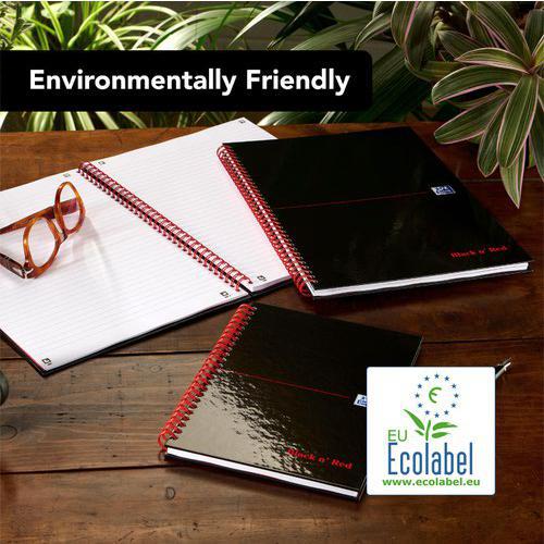 Black n Red Wirebound Ruled Perforated Hardback Notebook JDB79019