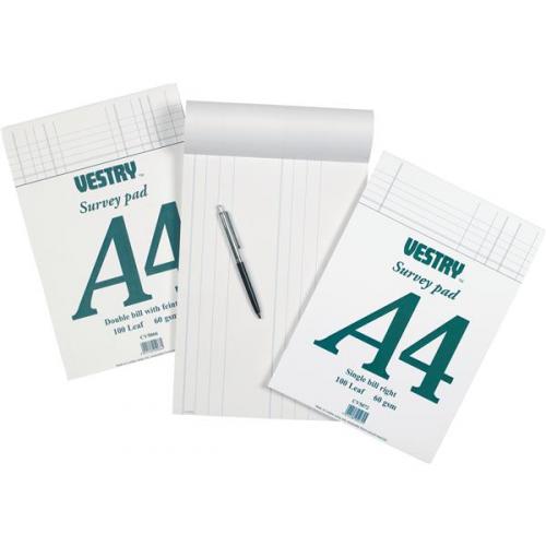 Vestry Survey A4 Pad Dimensions Paper Without Feints 100 JT5068