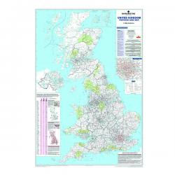 Map Marketing UK Postcode Areas Laminated Map BIPA MM90301 MM90301