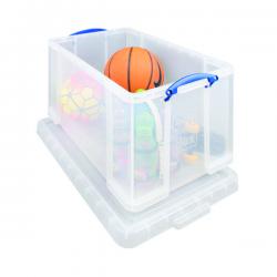 Really Useful 84L Plastic Storage Box W710xD440xH380mm Clear RUP80080