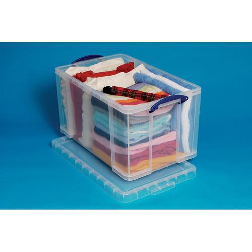 Really Useful 84L Plastic Storage Box W710xD440xH380mm Clear RUP80080