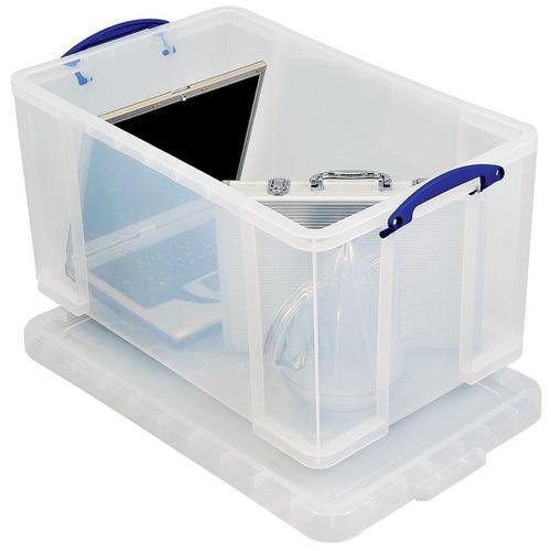 Really Useful 84L Plastic Storage Box W710xD440xH380mm Clear RUP80080