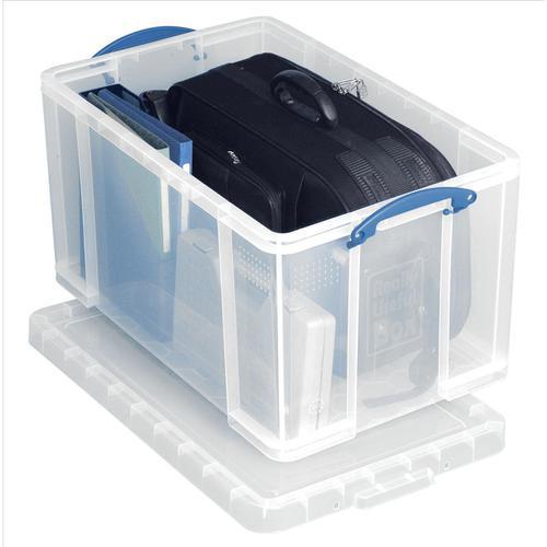 Really Useful 84L Plastic Storage Box W710xD440xH380mm Clear RUP80080