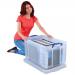 Really Useful 84L Plastic Storage Box W710xD440xH380mm Clear RUP80080