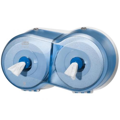 Tork Blue SmartOne Mini Twin Toilet Roll Dispenser 472027 SCA05549
