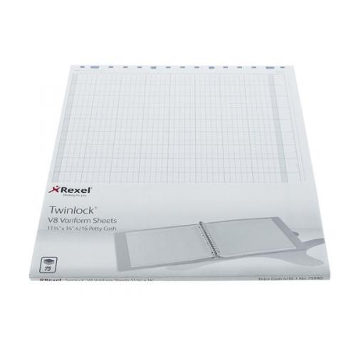 Rexel Twinlock V8 Variform Refills 32 Cash Column Sheets 75986